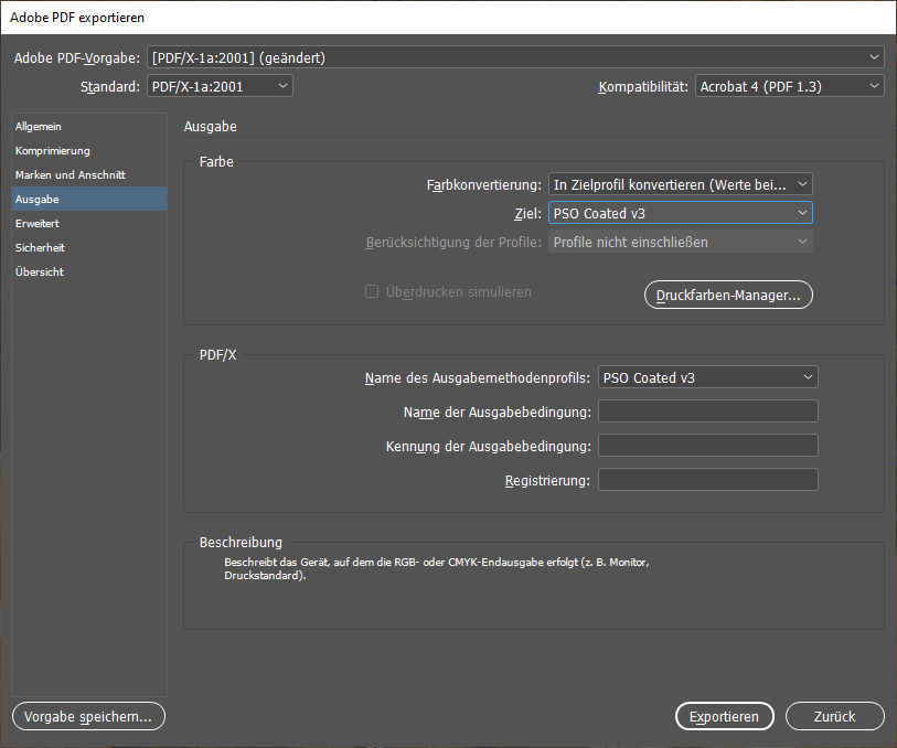 PDF Export mit Adobe InDesign PDF Export mit Adobe InDesign